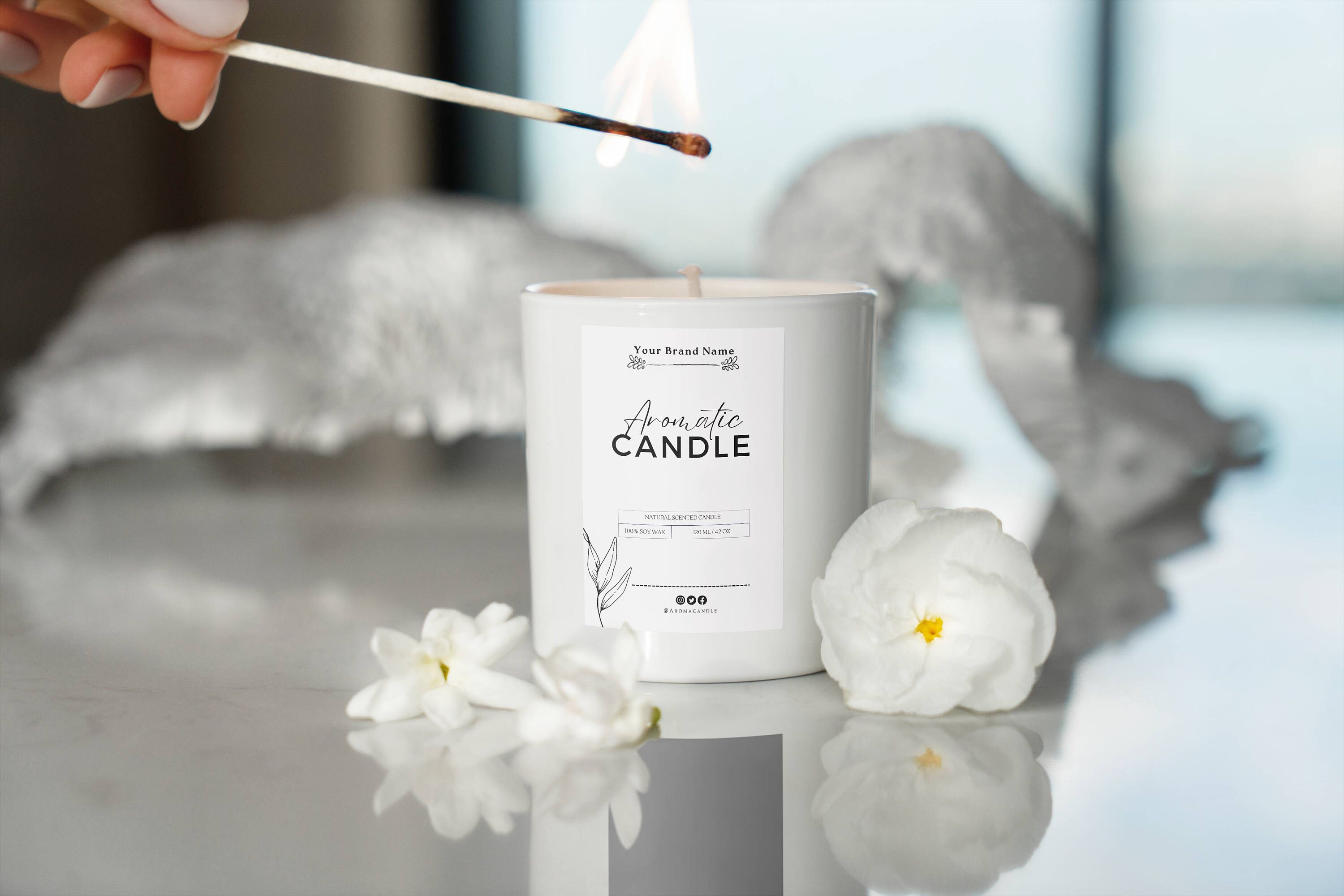 Editable Candle Label Template, Canva Template, DIY Candle Sticker ...