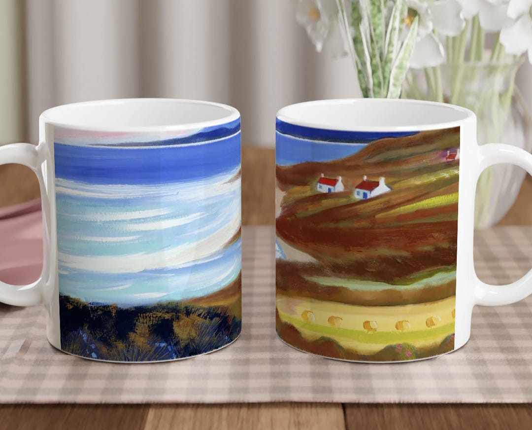 Tarskavaig Bay, Crofts & Cuillins Mug, Isle of Skye, Scottish Landscape ...