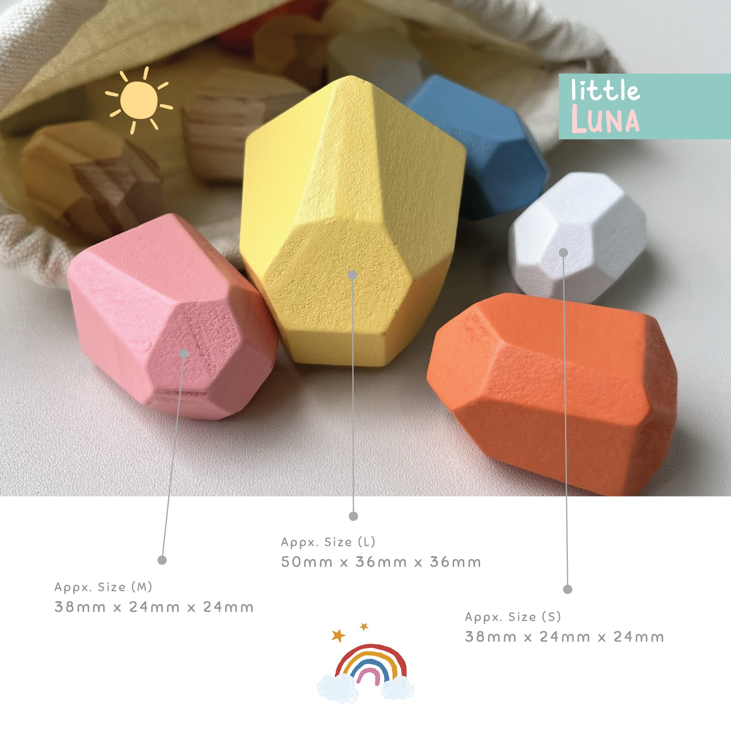 Montessori Educational Wooden Rocks, Promote Early Childhood ...