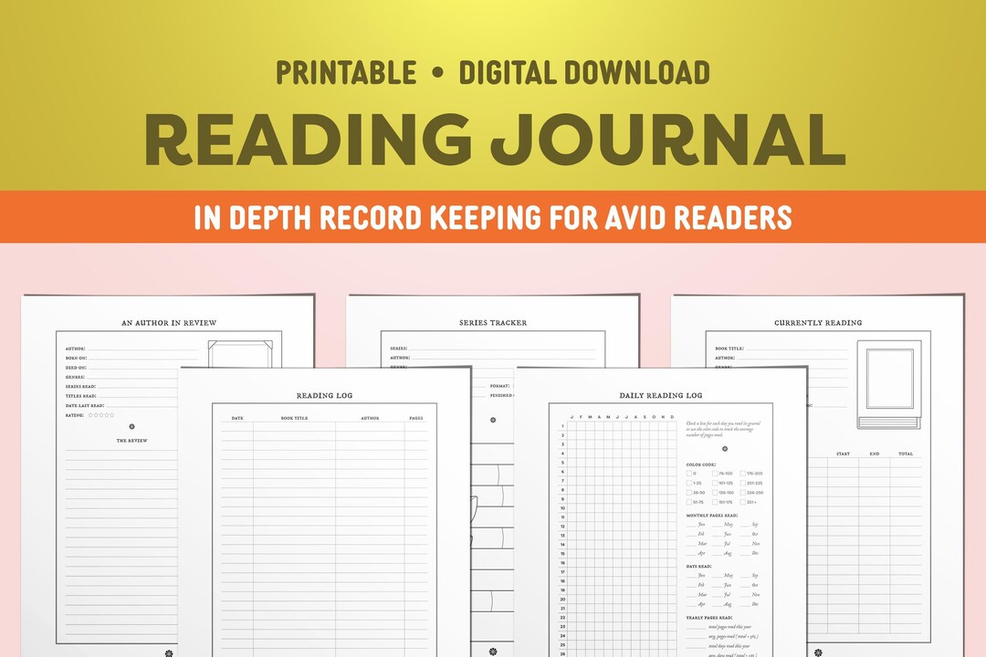 Printable Book Journal | Book Trackers | Reading Journal | Literary Log ...