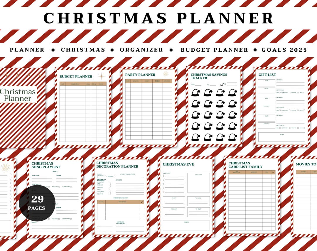Printable Christmas Planner Christmas Planner Gift Planner Christmas to ...