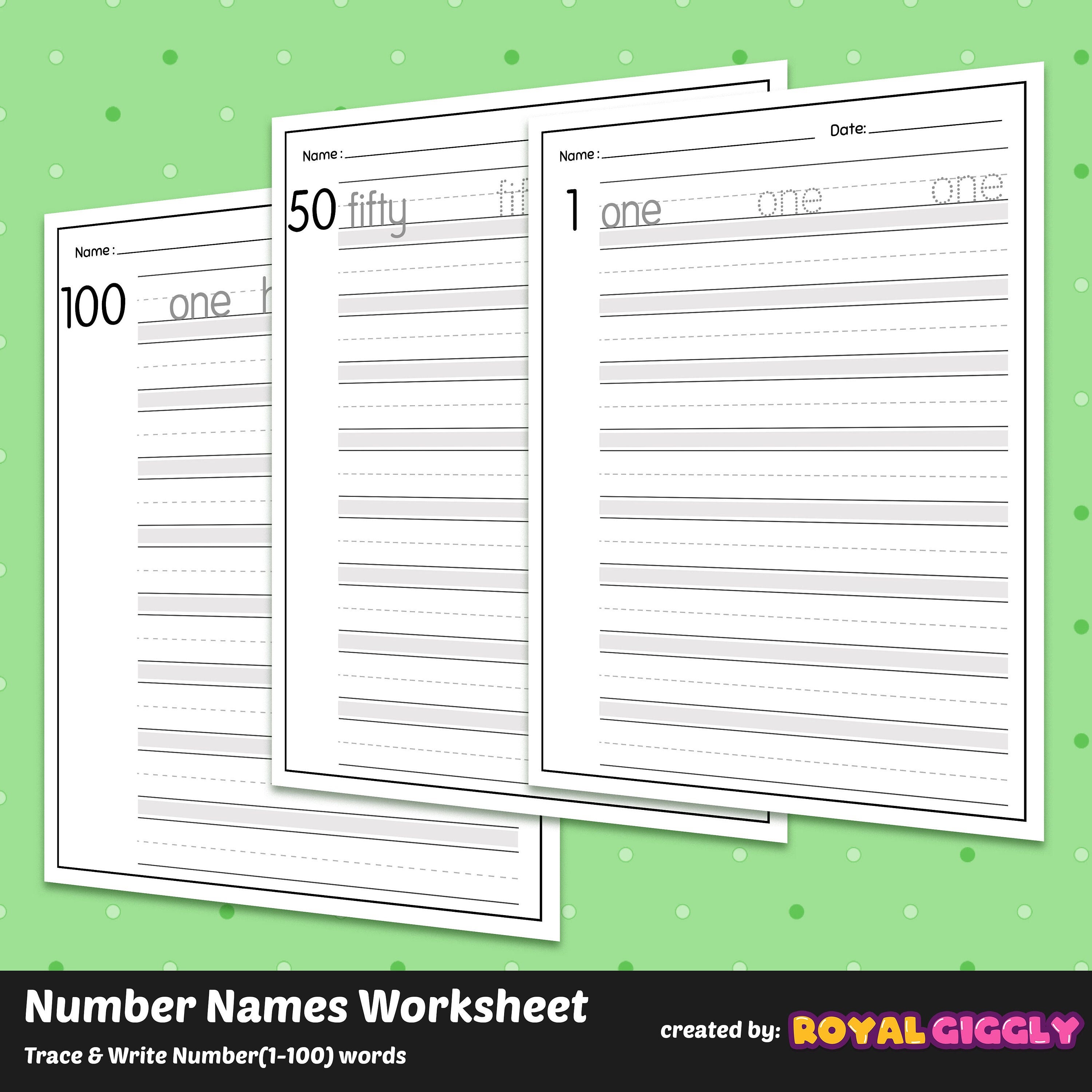 Numbers In Words 1 To 100 Worksheet