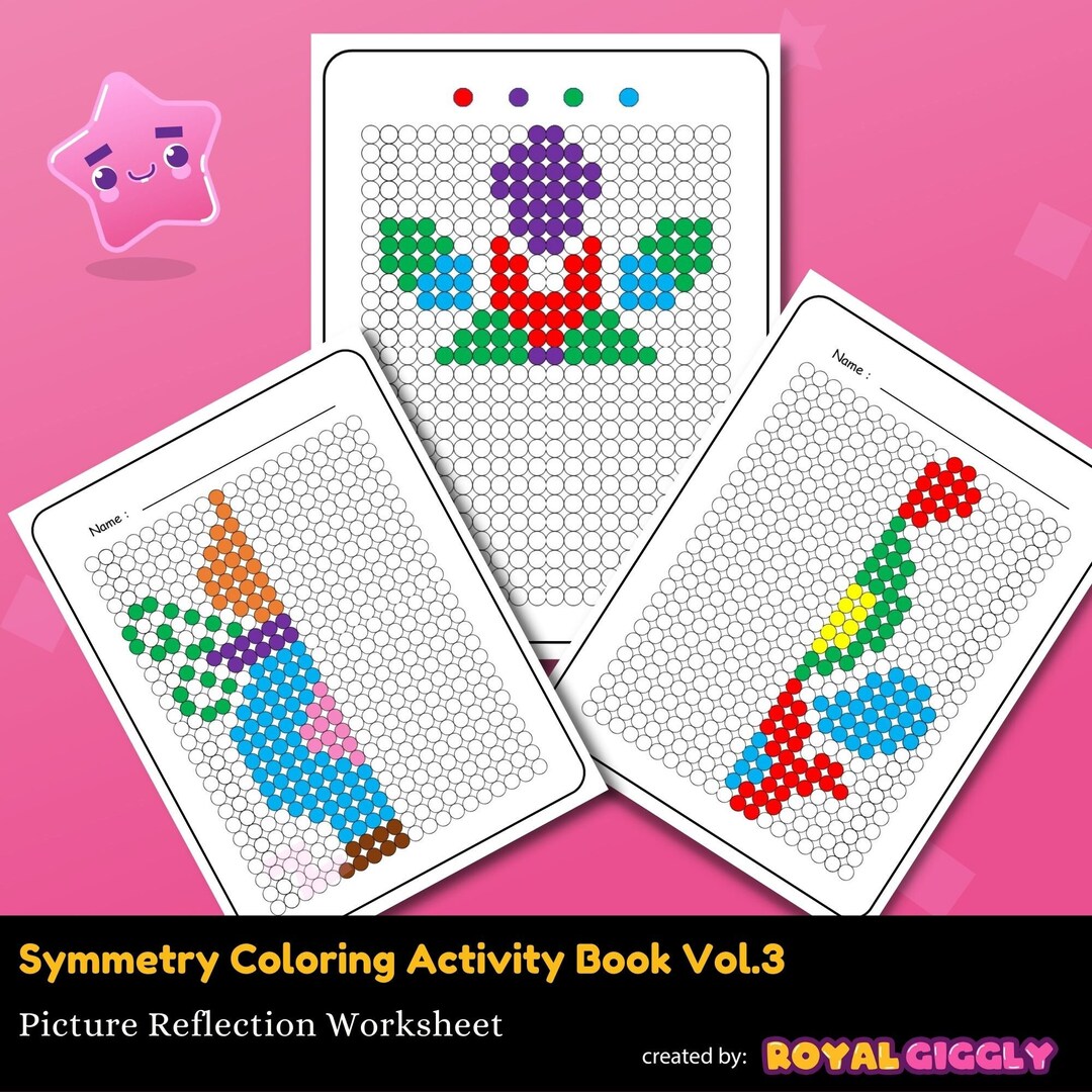 Line of Symmetry Coloring Activity Pattern Symmetry Symmetry Art Math ...