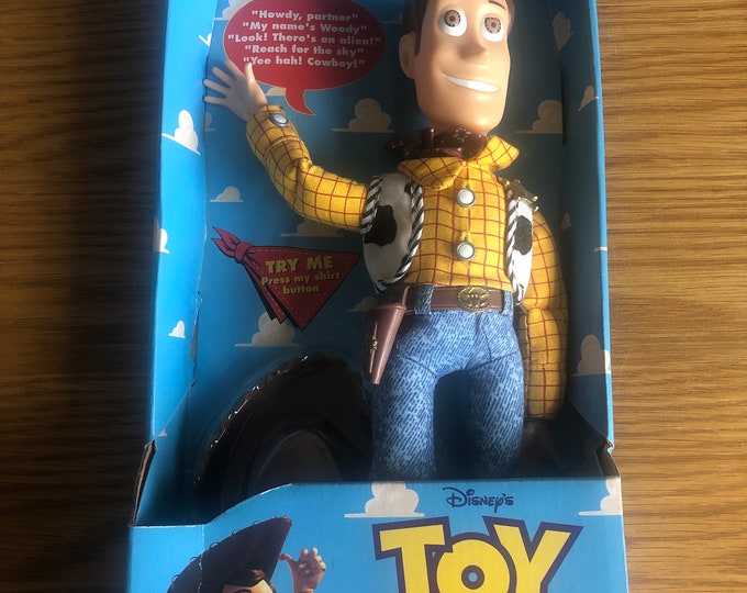 Disney Toy Story Woody Push Button / Think Way Toys Vintage - Etsy