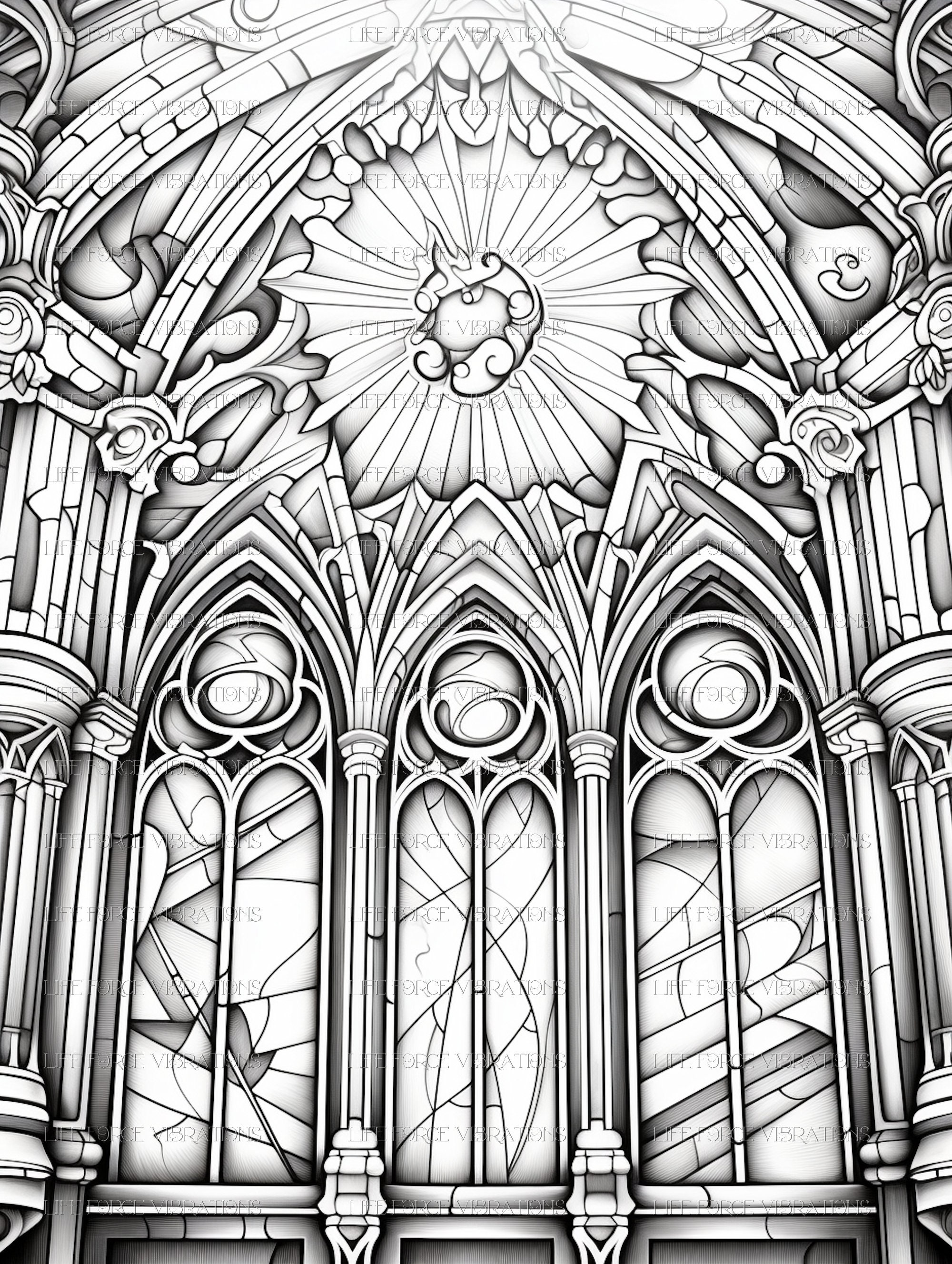 Libro imprimible para colorear Catedrales Sagradas Más de 50 - Etsy México