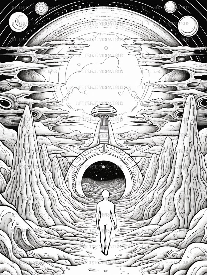 Portals and Stargates Printable Coloring Book 50 Pages Therapeutic - Etsy