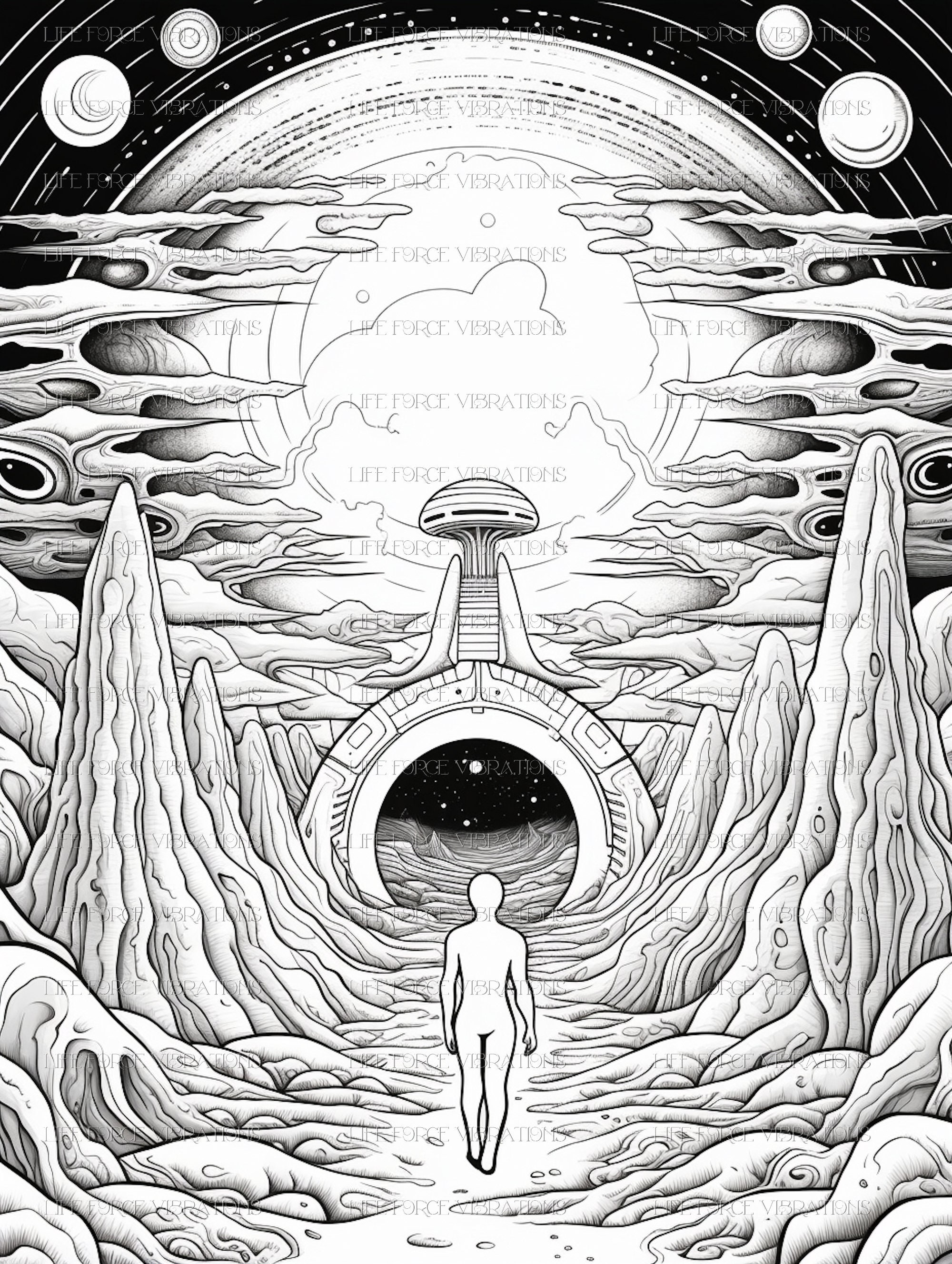 Portals and Stargates Printable Coloring Book 50 Pages Therapeutic - Etsy