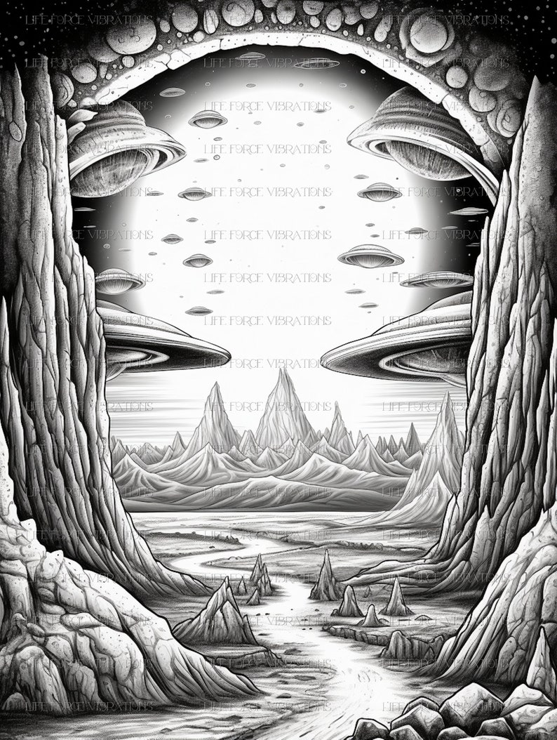 Portals and Stargates Printable Coloring Book 50 Pages Therapeutic - Etsy