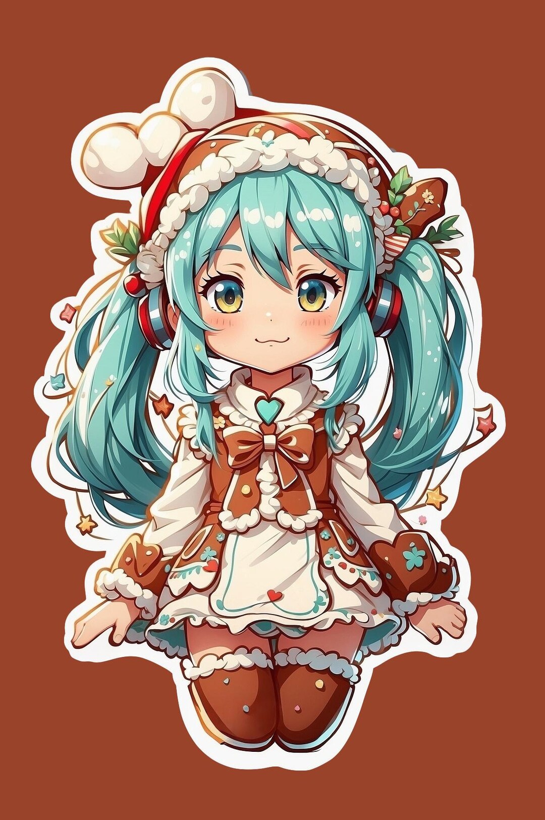 Gingerbread Miku Sticker // High Quality Sticker // Laptop Stickers ...