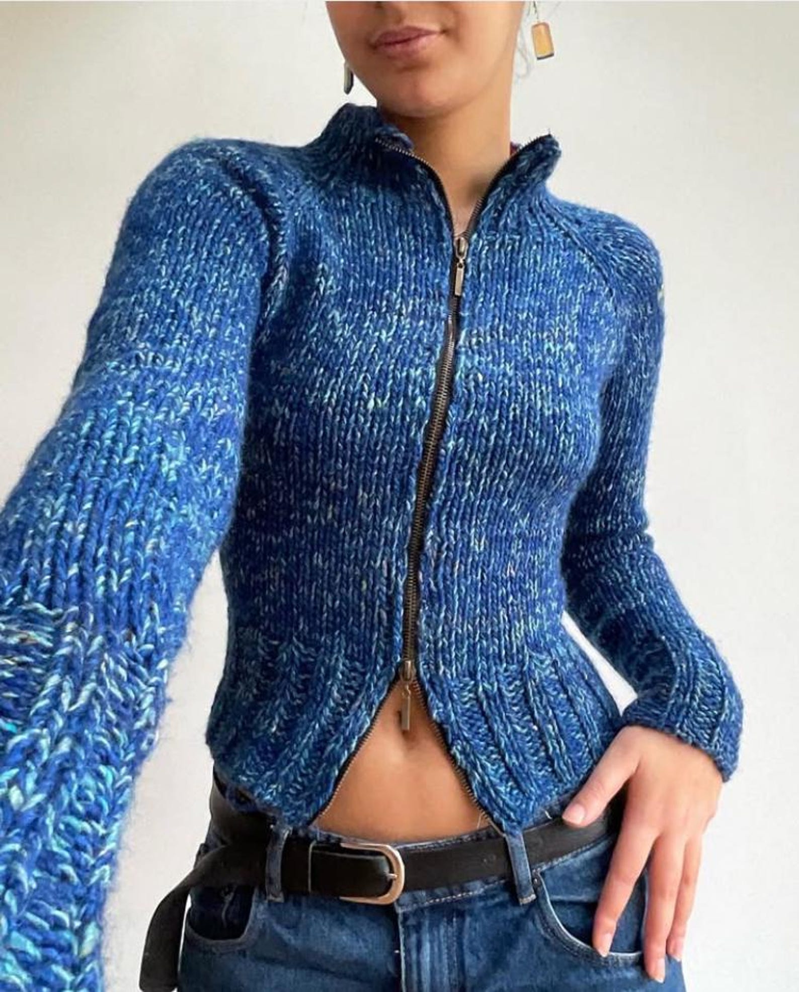 Zurich Zip up Sweater Knitting Pattern - Etsy