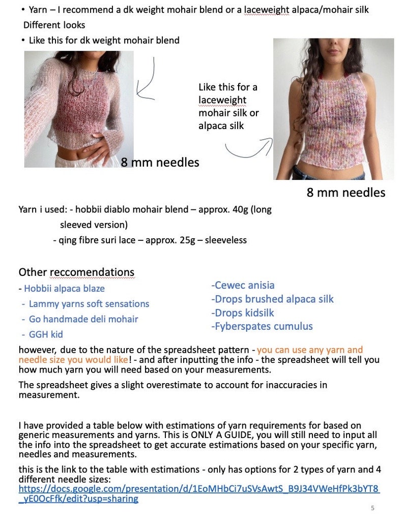 Mombasa Mohair Knitting Pattern - Etsy Canada