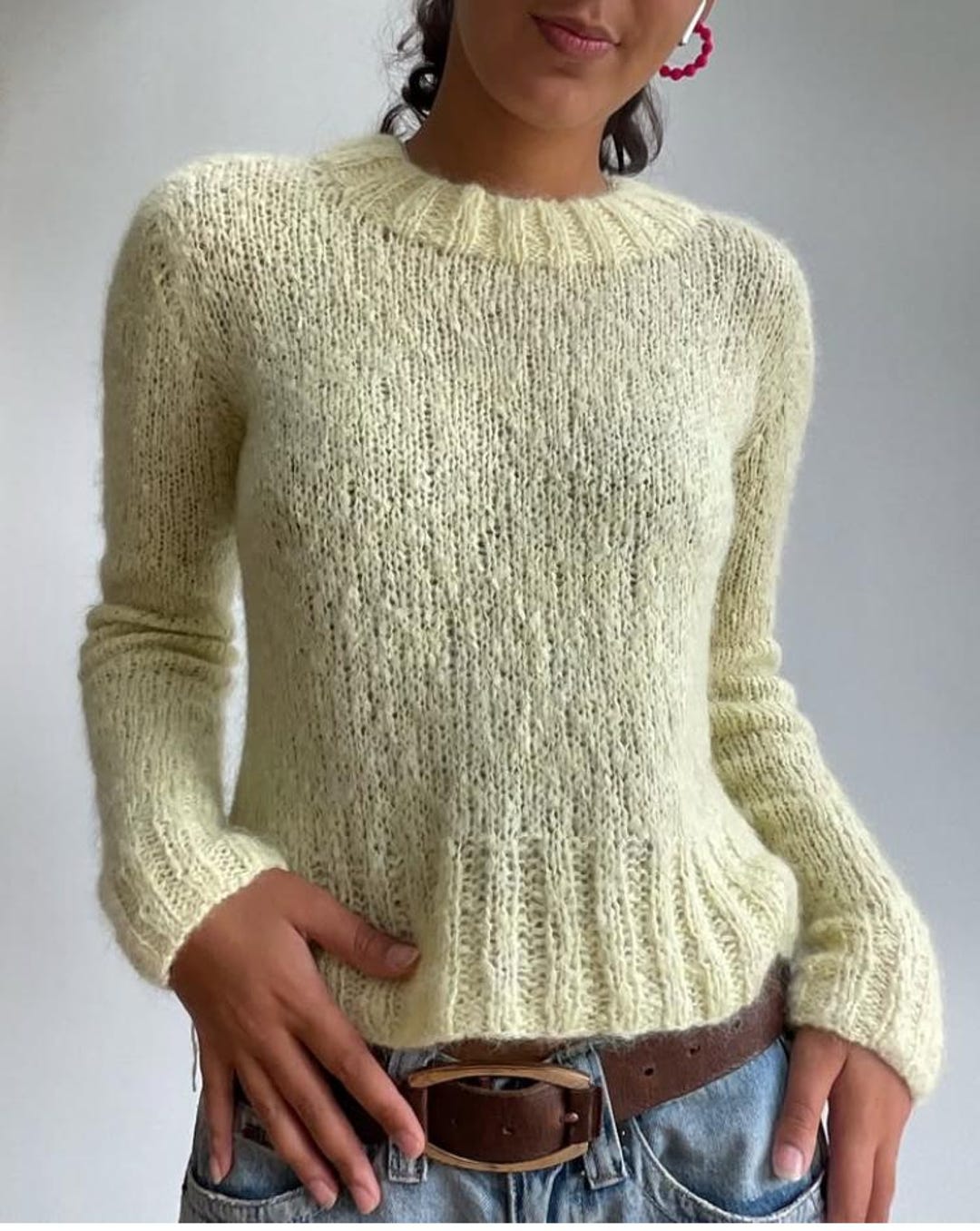 Canberra Crew Neck Sweater Knitting Pattern - Etsy