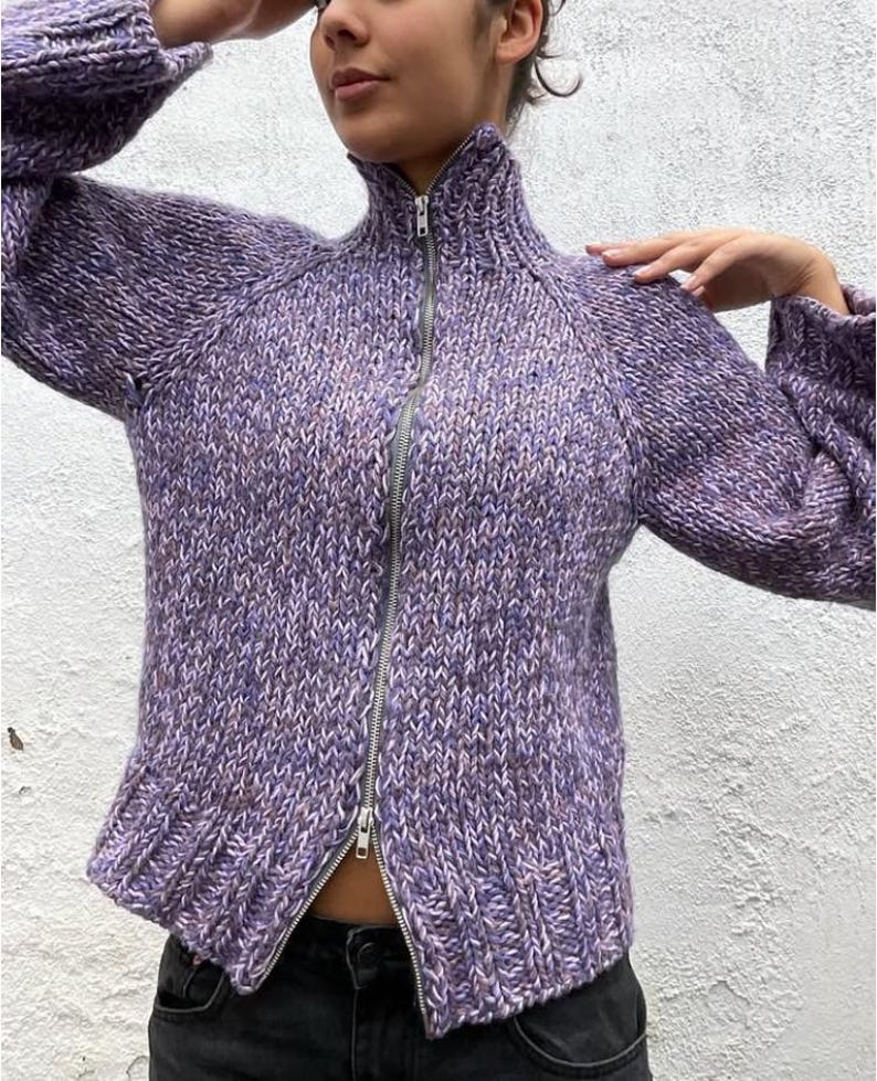 Zurich Zip up Sweater Knitting Pattern - Etsy