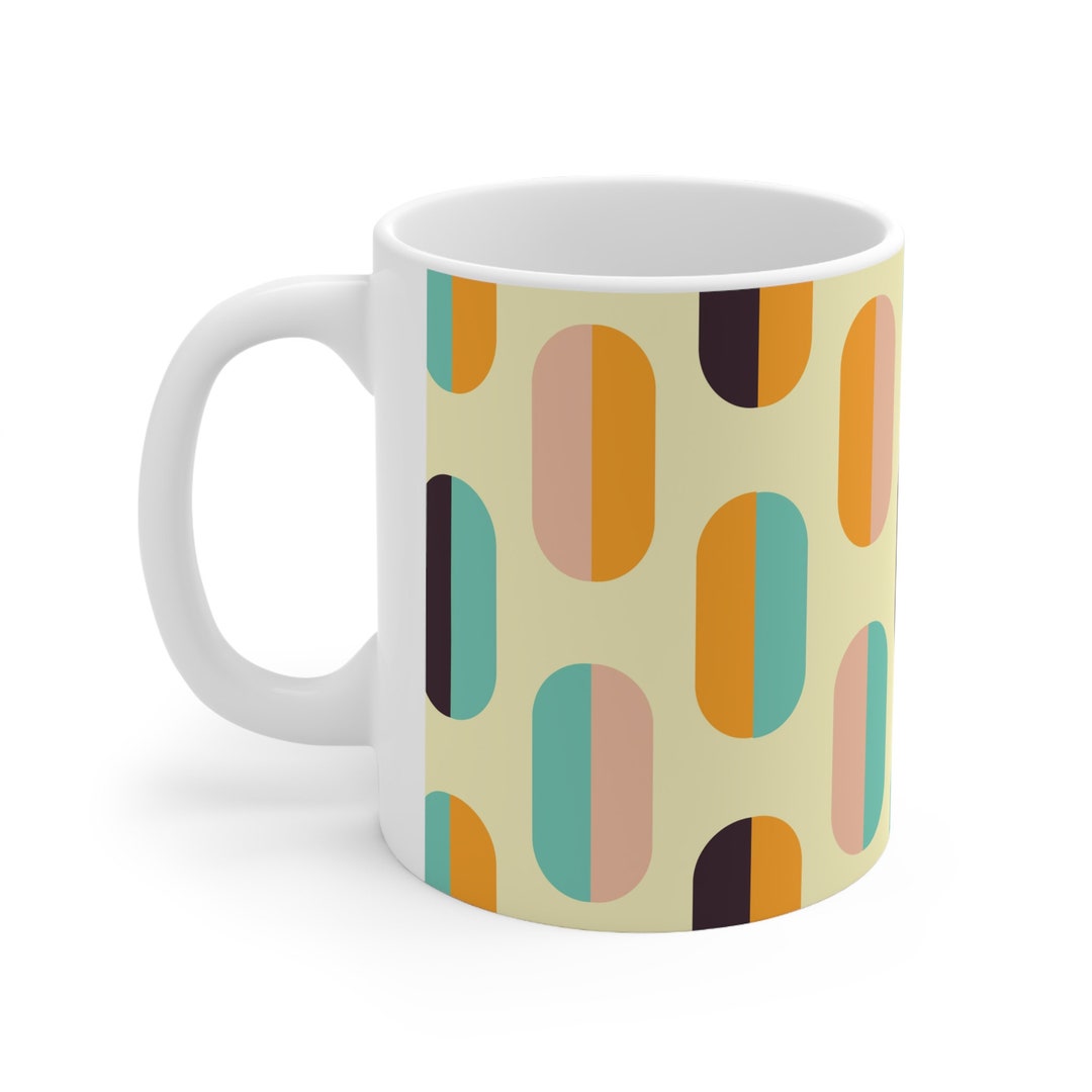Retro Mug 70s Groovy Design Mug.vintage Mug for Vintage Kitchen.vintage ...
