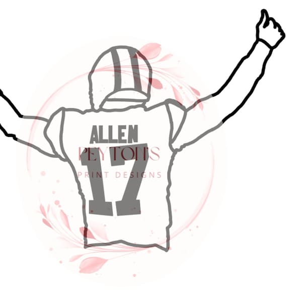 Josh Allen Silhouette - Etsy