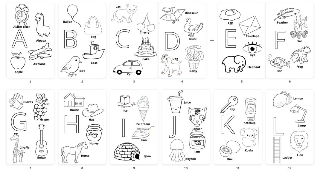 26 Printable ABC Colouring Book Alphabet Colouring Pages Preschool ...