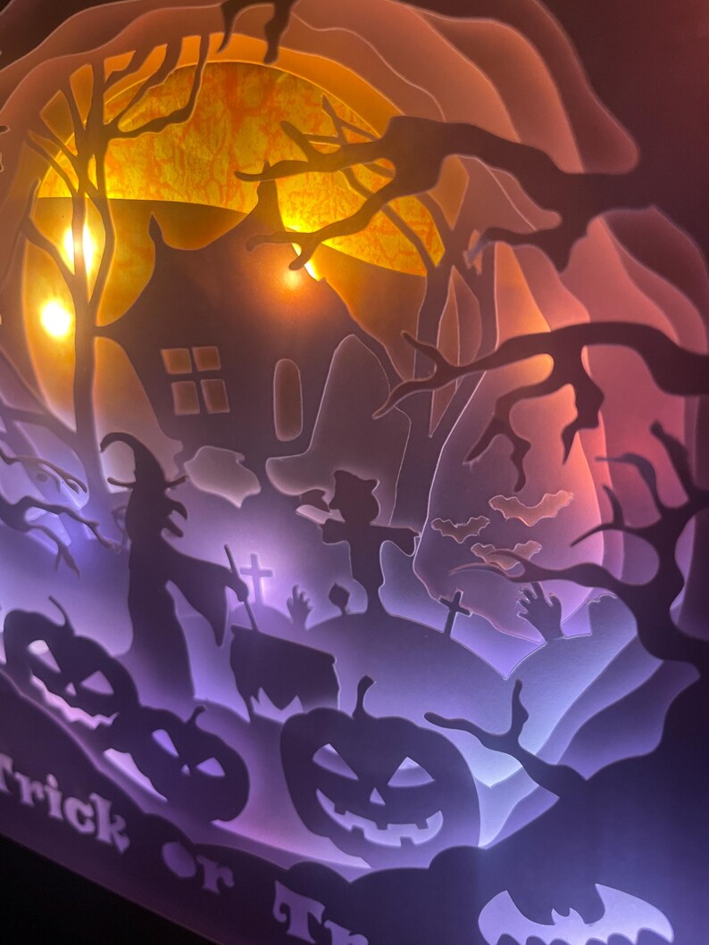 3D Lightbox Trick or Treat – Halloween Light Frame – Pumpkin/ghost Wall ...