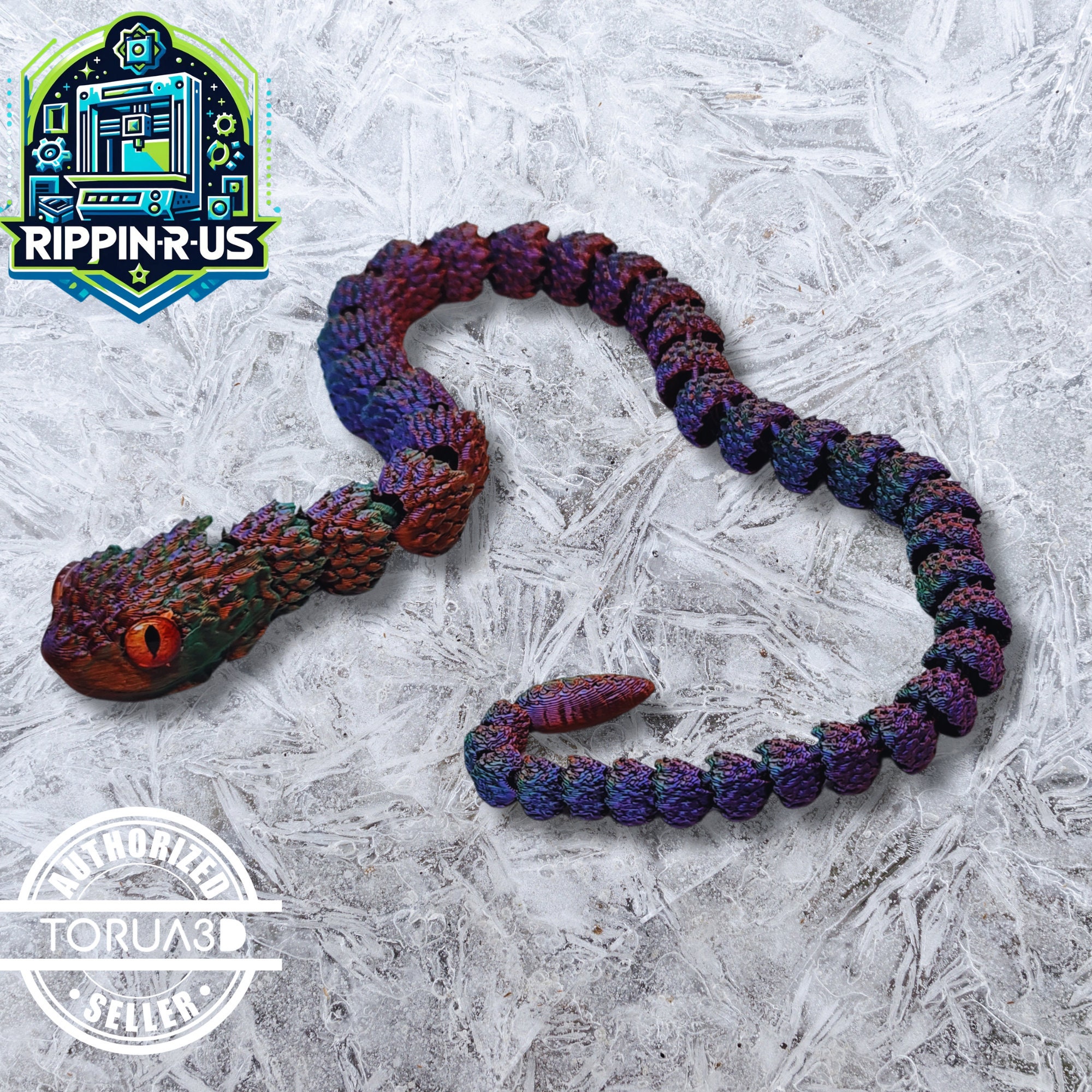 Enchanted Serpent Sculpture: 3D Printed Articulating Snake With ...