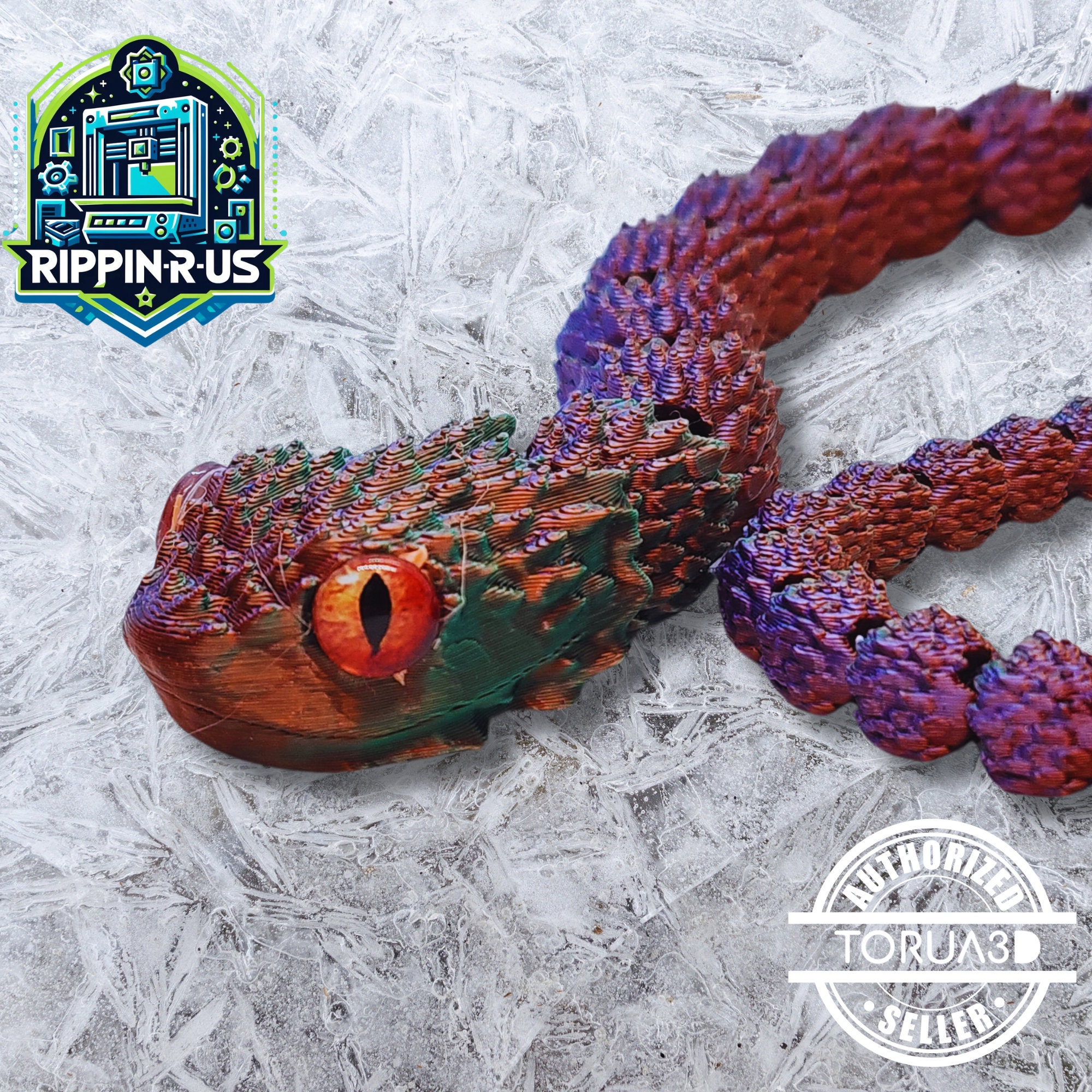 Enchanted Serpent Sculpture: 3D Printed Articulating Snake With ...