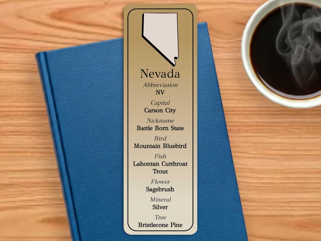 Nevada Bookmark / Nevada State Facts / State Souvenir / Collectible ...