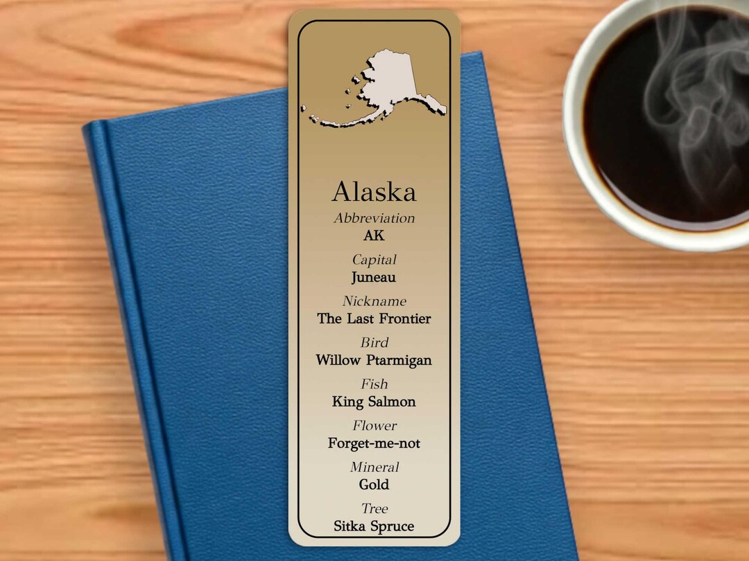 Alaska Bookmark / Alaska State Facts / State Souvenir / Collectible ...
