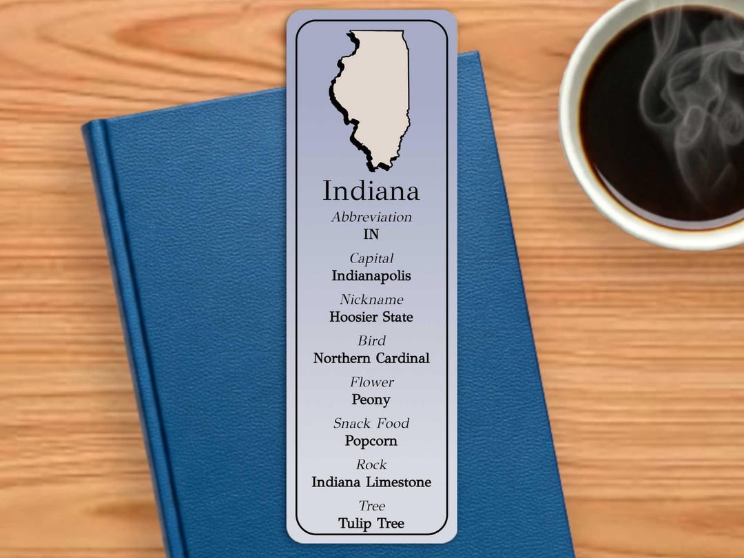 Indiana Bookmark / Indiana State Facts / State Souvenir / Collectible ...