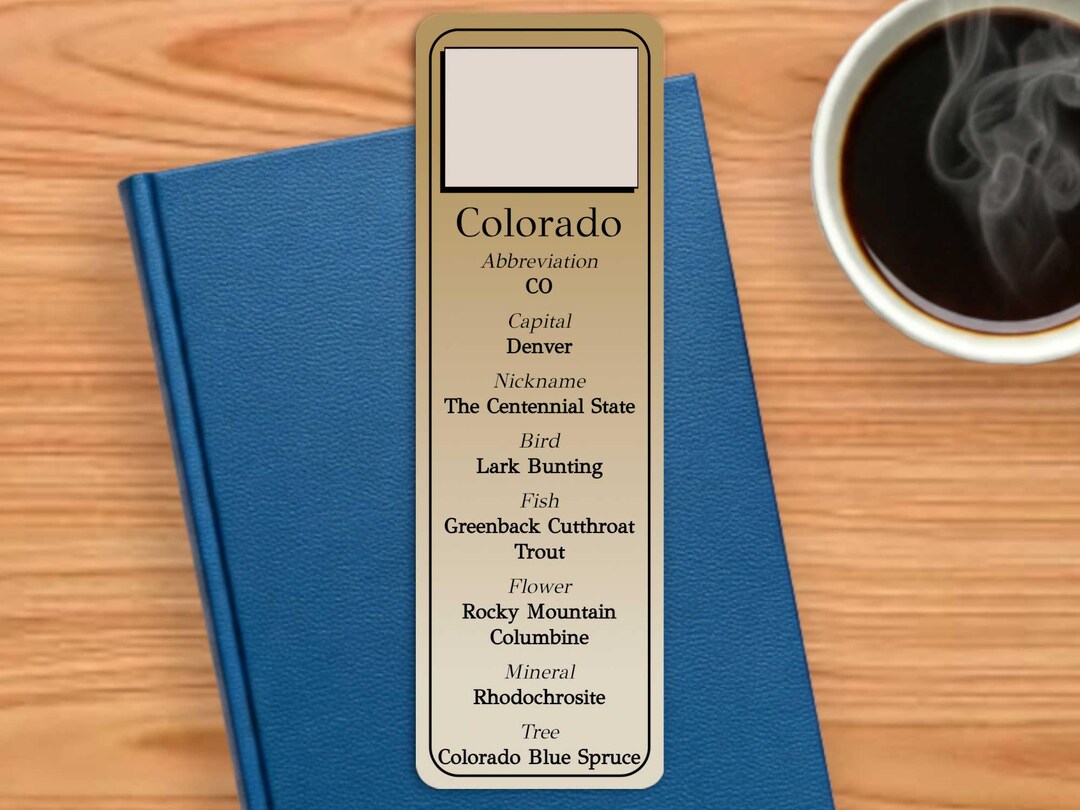 Colorado Bookmark / Colorado State Facts / State Souvenir / Collectible ...