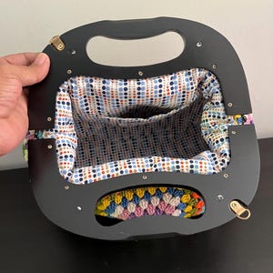 Crochet Vintage Style Granny Square Clutch With Wooden Frame, Crochet ...