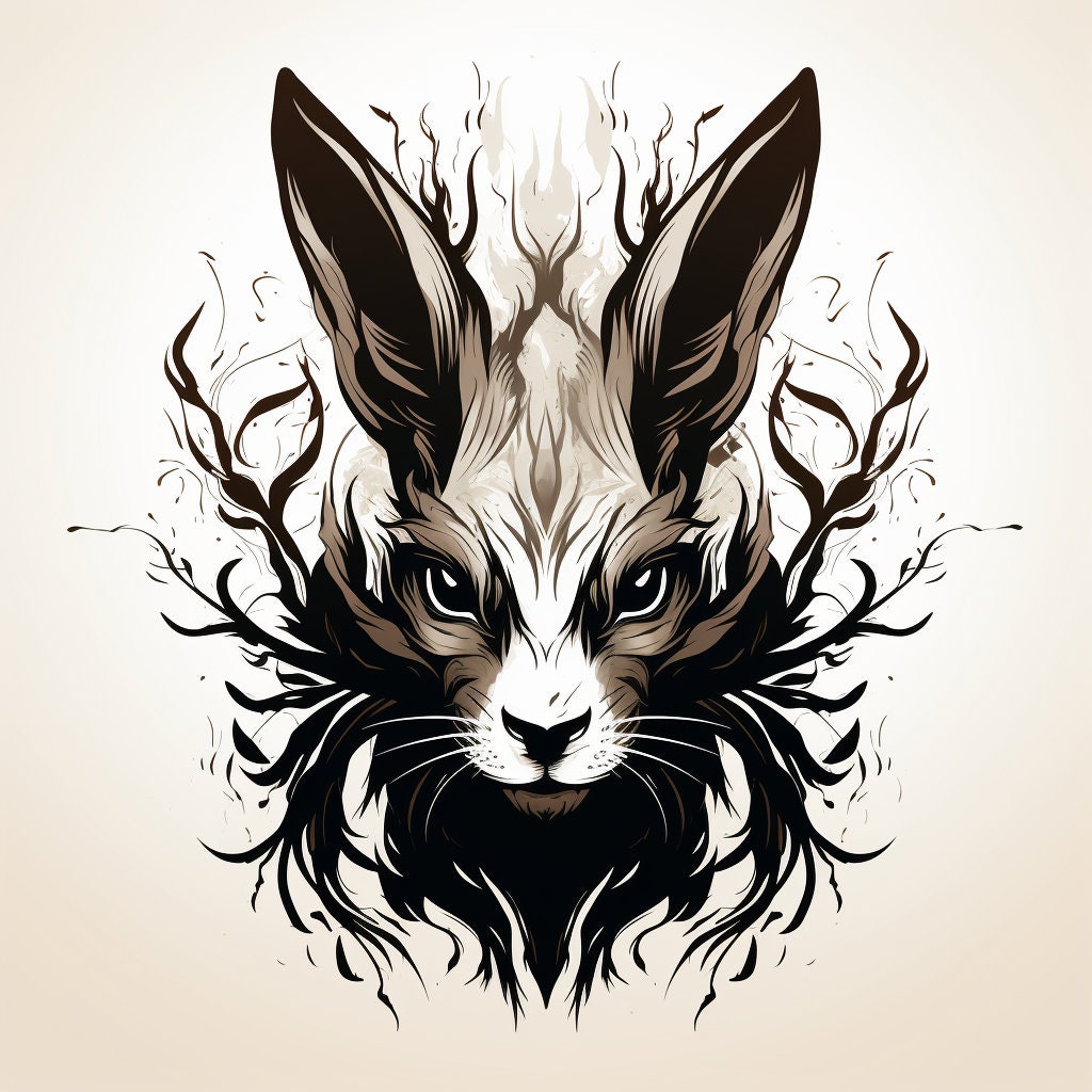 Black Rabbit Tattoo Design PNG | Donnie Darko Inspired Rabbit Tattoo ...