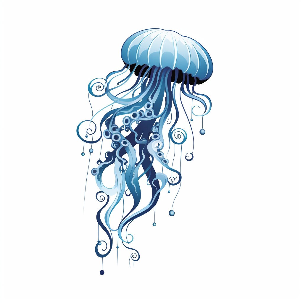 Jellyfish Tattoo Design, Minimalist Jellyfish Tattoo PNG, Simple ...