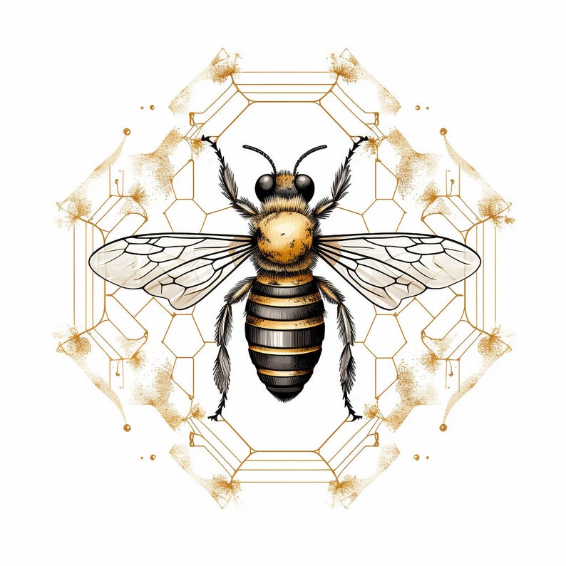 Geometric Bee Tattoos | Geometric Bee Tattoo Design | Geometric Beehive ...