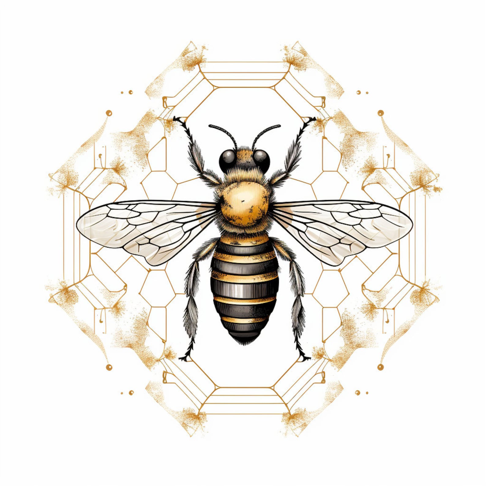 Geometric Bee Tattoos | Geometric Bee Tattoo Design | Geometric Beehive ...