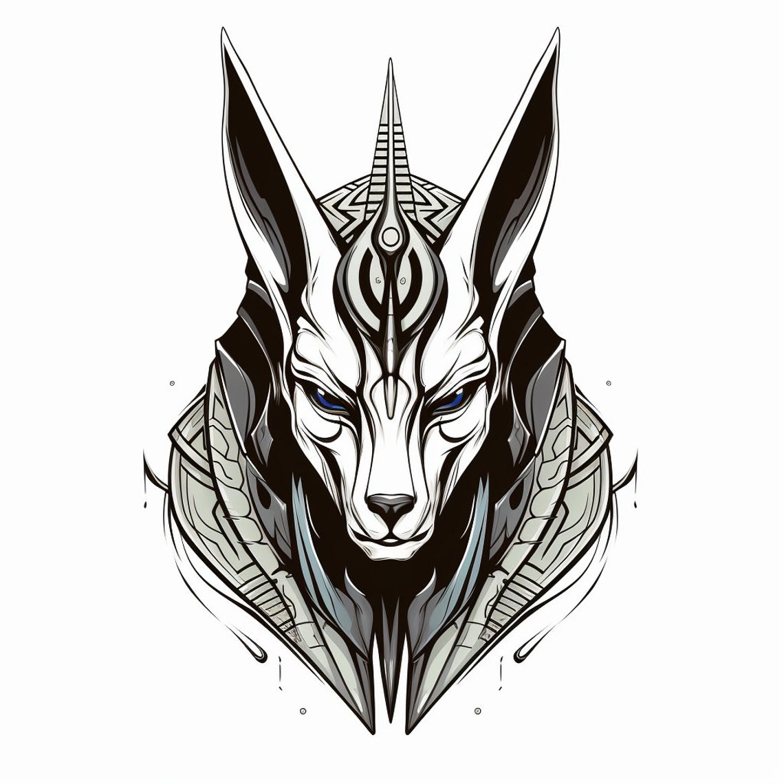 Anubis Tattoo Stencil | Tattoo Flash Digital Download | Anubis Egyptian ...