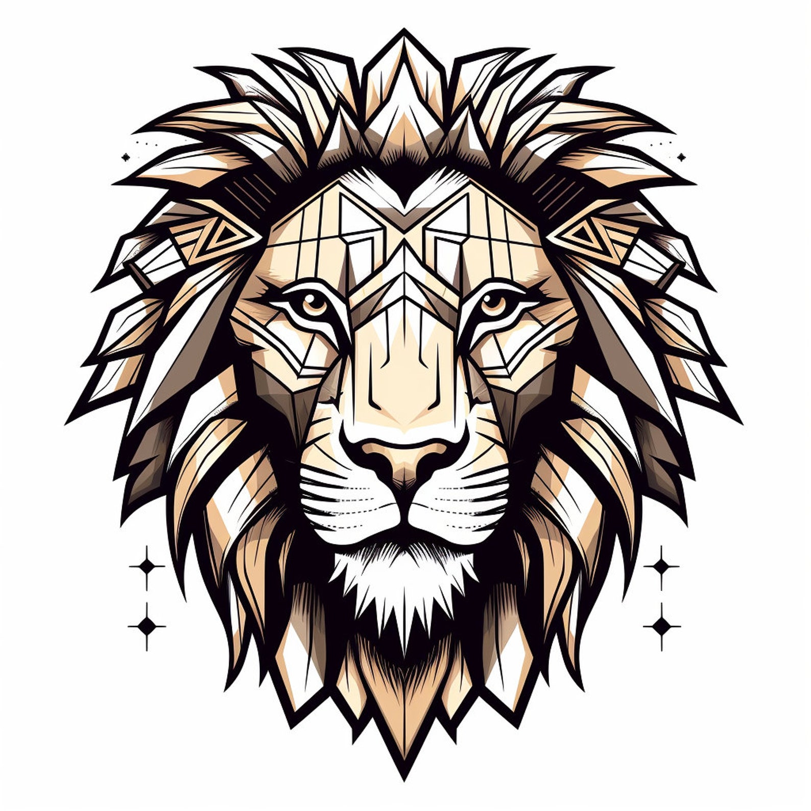 Geometric Lion Tattoo Outline PNG Lion Tattoo Flash | Tattoo Stencils ...