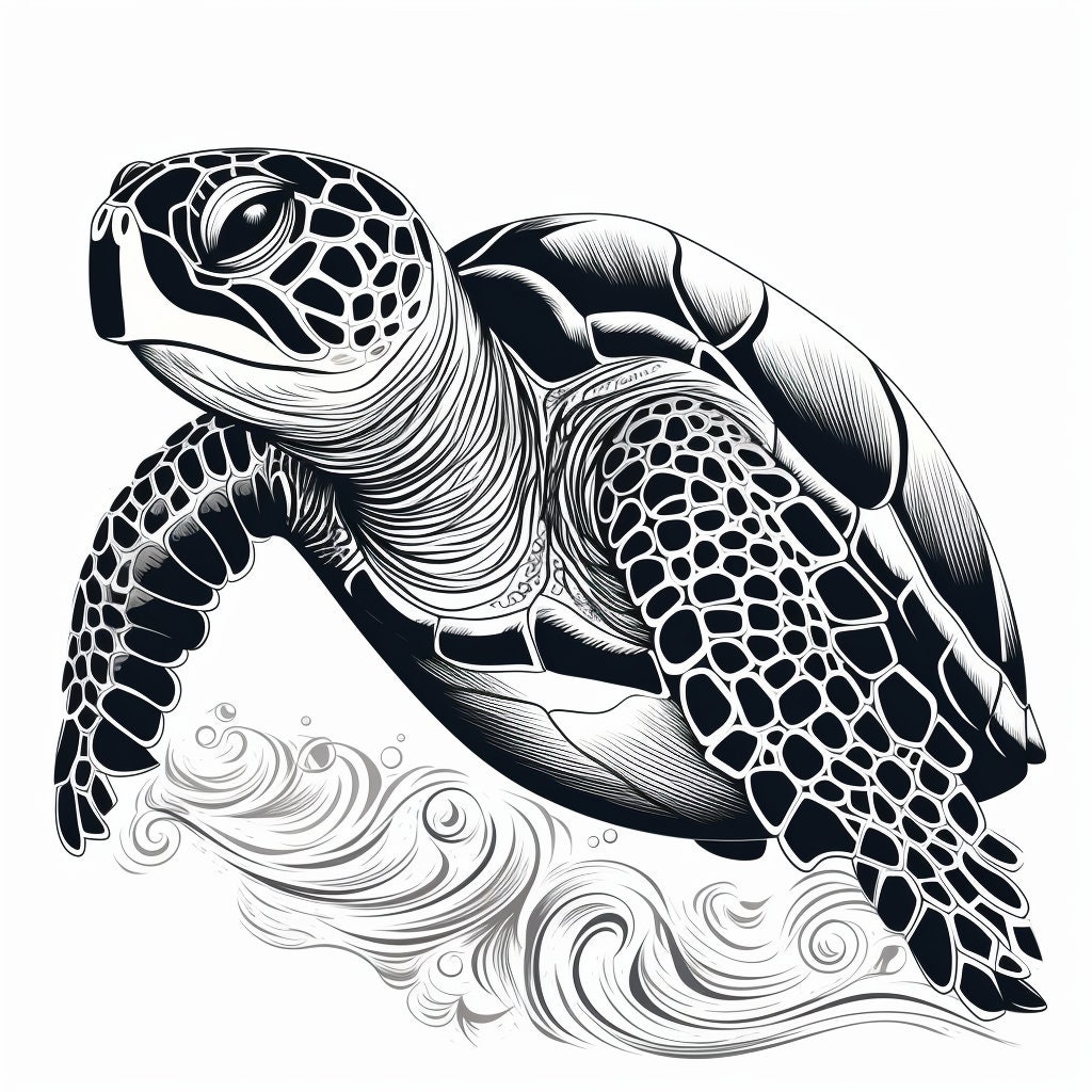 Sea Turtle Tattoo, Watercolor Turtle Tattoo Small Sea Turtle Tattoo ...