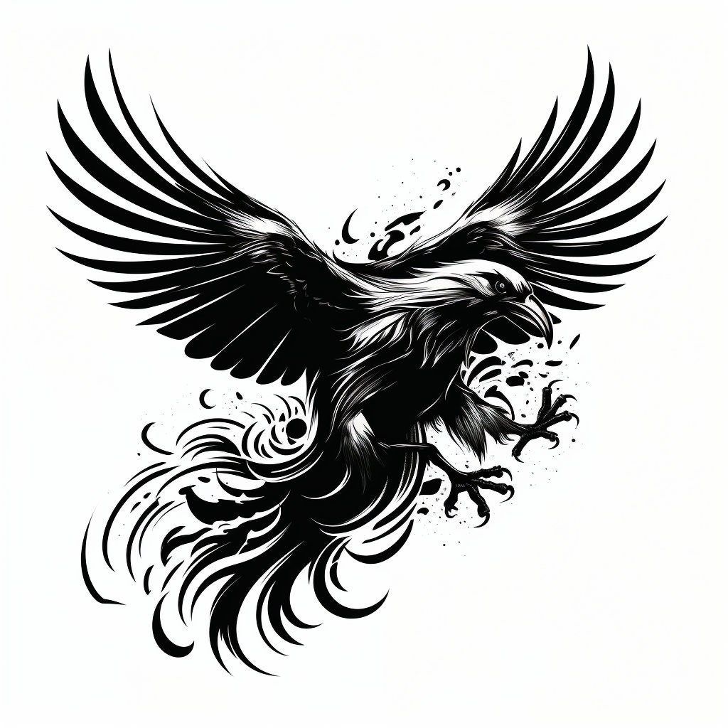 Small Black Bird Tattoo Ideas | Tattoo Stencil | Tattoo Flash Digital ...