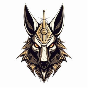 Anubis Tattoo Stencil | Tattoo Flash Digital Download | Anubis Egyptian ...
