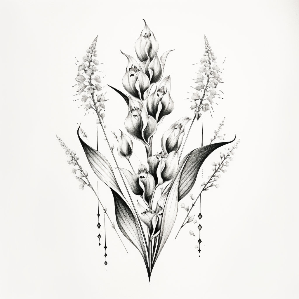 Lily of the Valley Tattoo Design, Lily of the Valley PNG, Digital ...