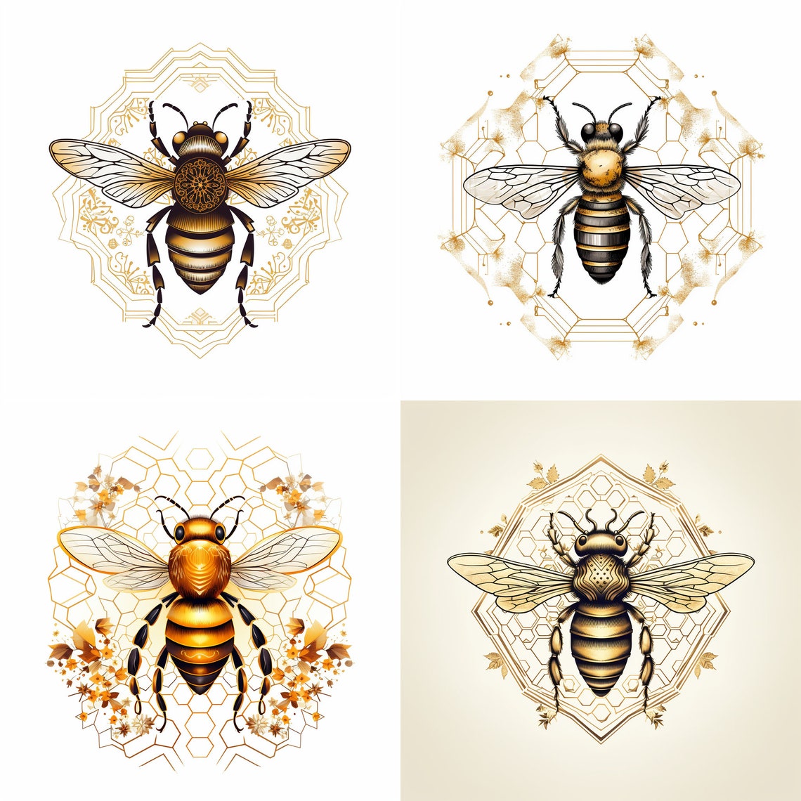Geometric Bee Tattoos Geometric Bee Tattoo Design Geometric Beehive ...