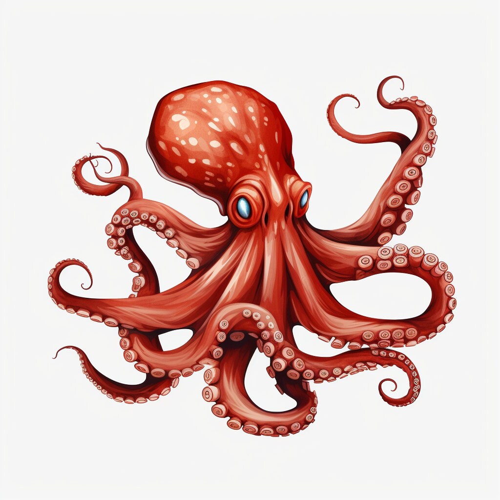 Red Octopus Tattoo Flash | Small Octopus Tattoo | Tattoo Stencils - Etsy