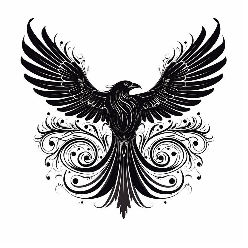 Small Black Bird Tattoo Ideas | Tattoo Stencil | Tattoo Flash Digital ...