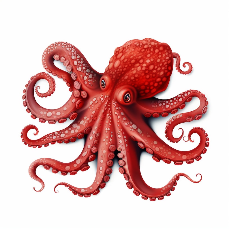 Red Octopus Tattoo Flash | Small Octopus Tattoo | Tattoo Stencils - Etsy