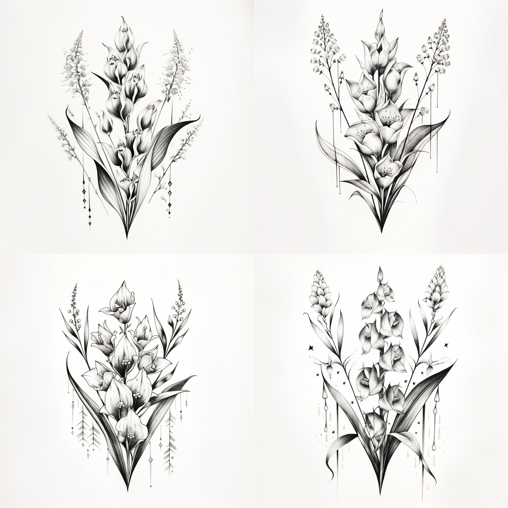 Lily of the Valley Tattoo Design, Lily of the Valley PNG, Digital ...