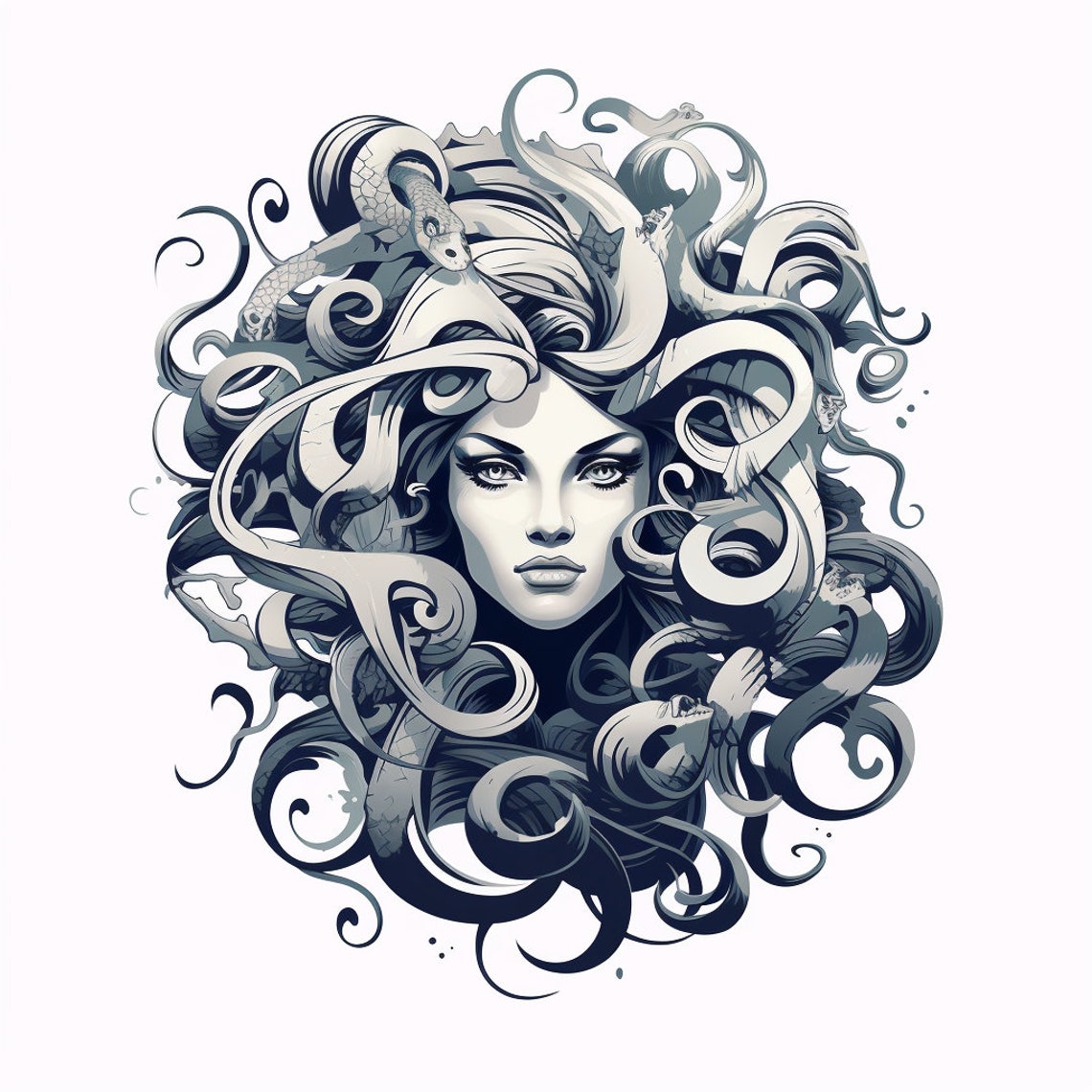 Medusa Tattoo | Tattoo Flash Digital Download | Medusa PNG Tattoo ...