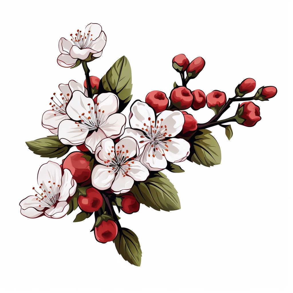 Hawthorn Tattoo, Birth Flowers Tattoo, Hawthorn Flowers Tattoo ...