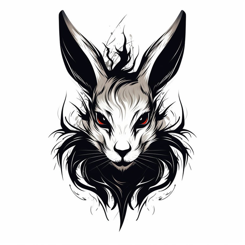 Black Rabbit Tattoo Design PNG | Donnie Darko Inspired Rabbit Tattoo ...
