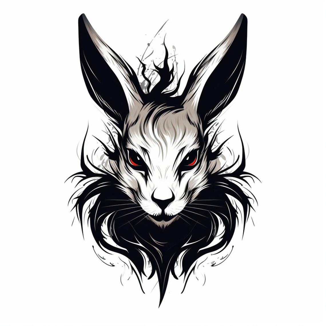 Black Rabbit Tattoo Design PNG | Donnie Darko Inspired Rabbit Tattoo ...