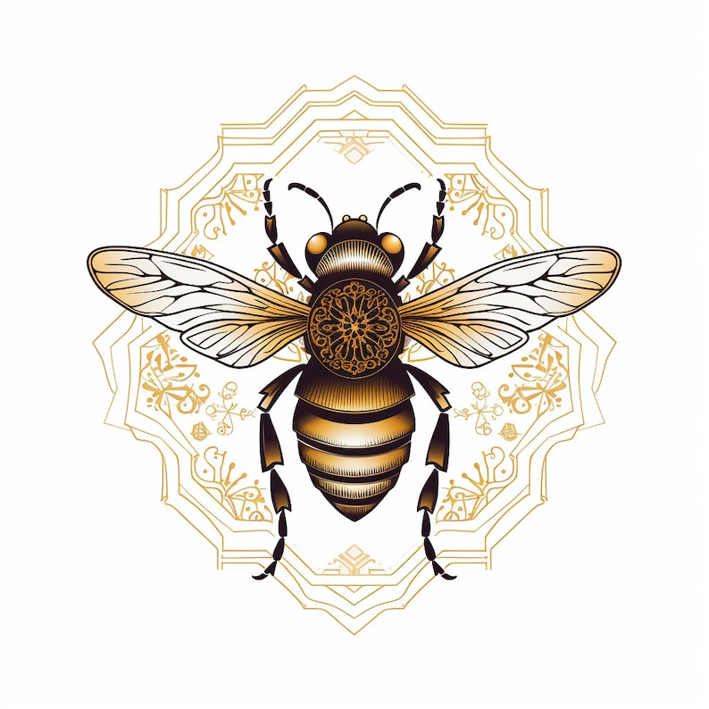 Geometric Bee Tattoos | Geometric Bee Tattoo Design | Geometric Beehive ...
