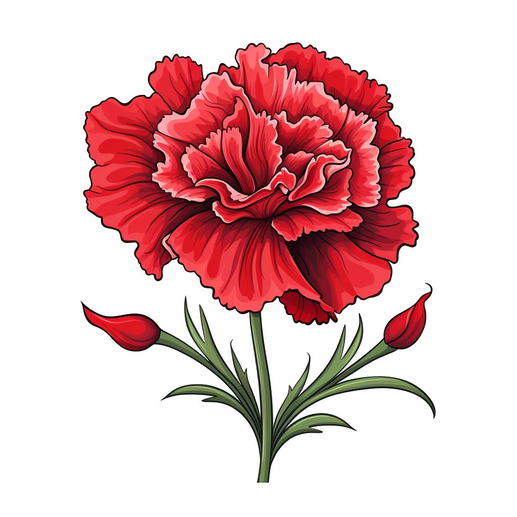 Carnation Tattoo Design, Birth Flowers Tattoo, Carnation Flower Tattoo ...