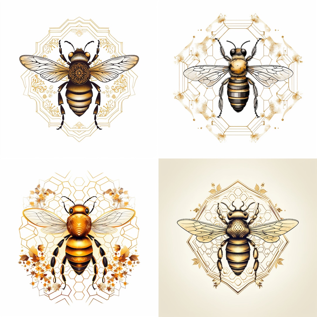 Geometric Bee Tattoos | Geometric Bee Tattoo Design | Geometric Beehive ...